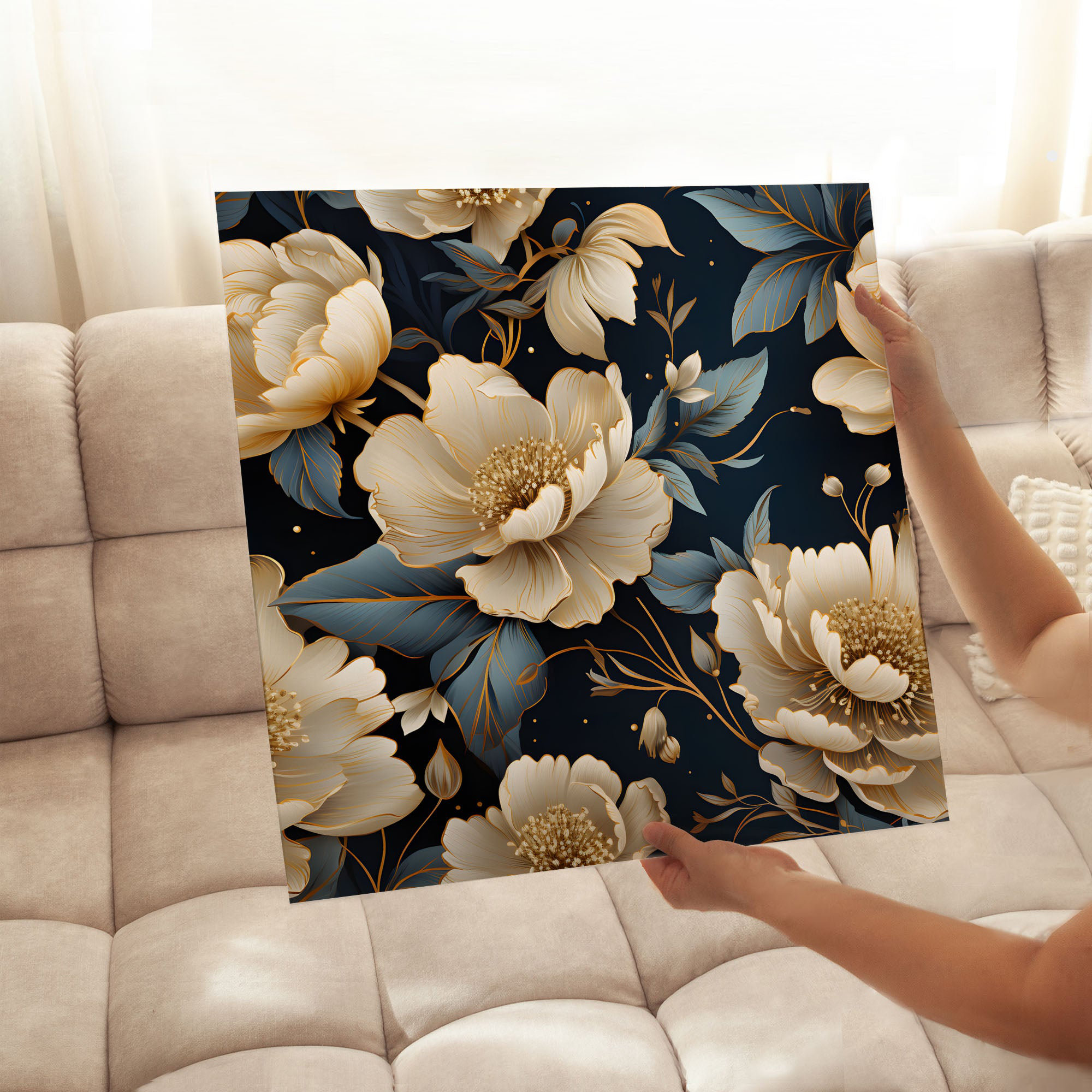 Winston Porter Floral Golden Luse Flowers I Modern Unframed Art Print ...