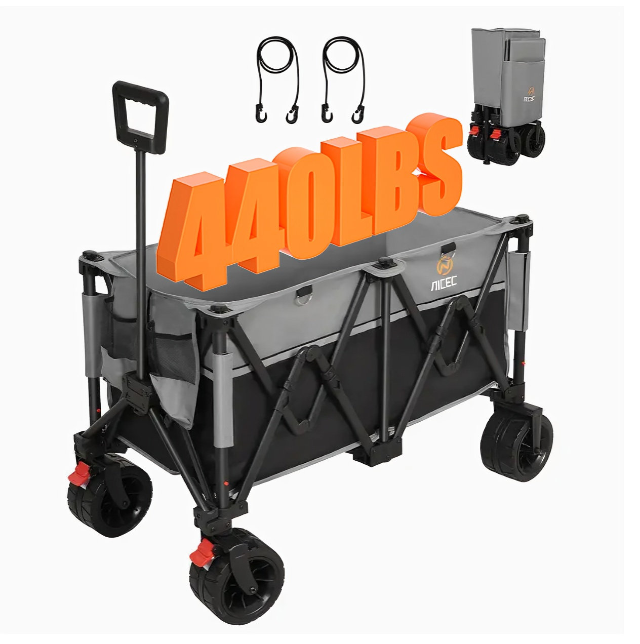 MUKE Collapsible Folding Wagon Garden Cart Heavy Duty for 440LBS All-Terrain Wheels - Wayfair Canada