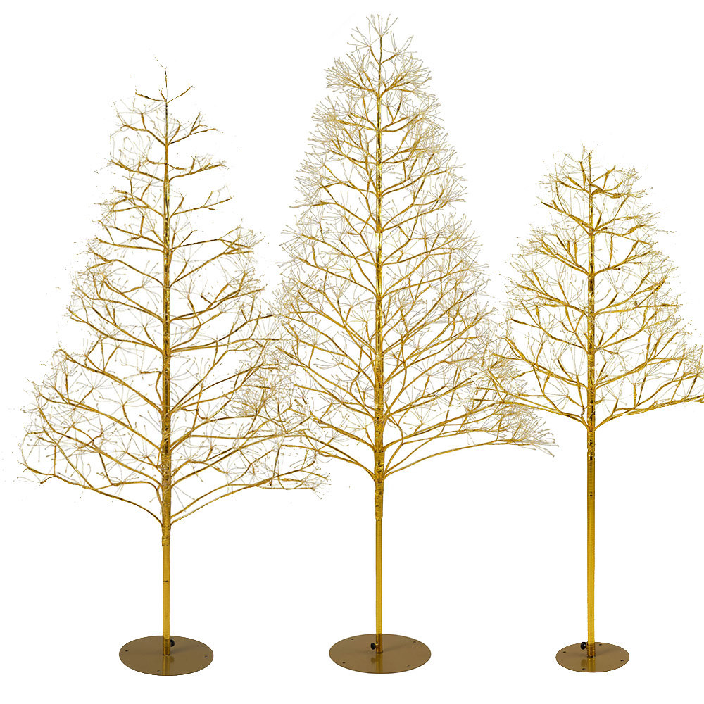 The Holiday Aisle® Rustic Farmhouse Birch Tree Trio (4ft/5ft/6ft), LED ...