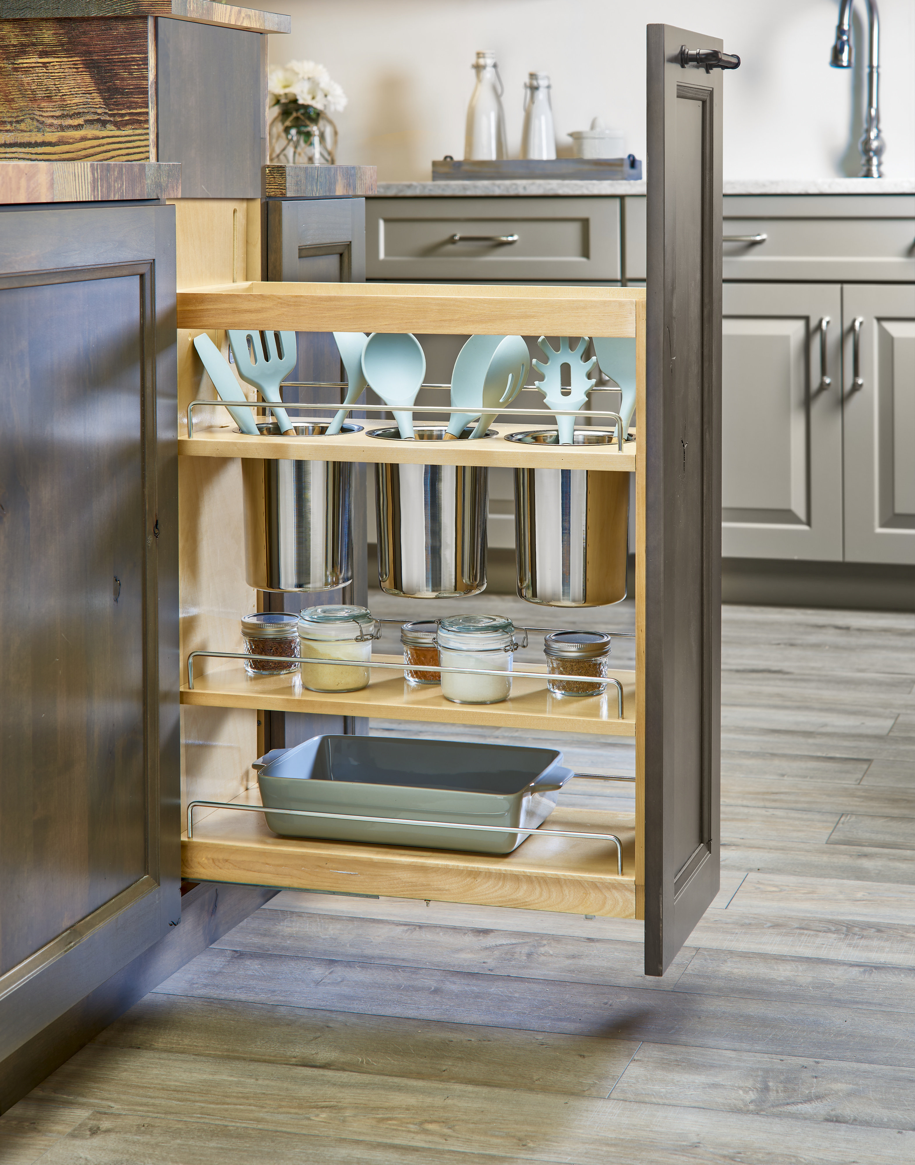 Rev-A-Shelf Wood Base Cabinet Utensil Pullout Organizer W/ Soft-Close | Wayfair