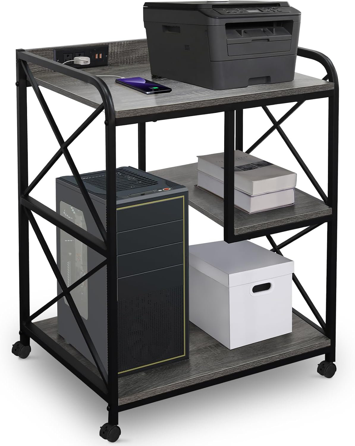 Elaine Mercure Printer Stand Printer Table With Storage Shelf For Home ...