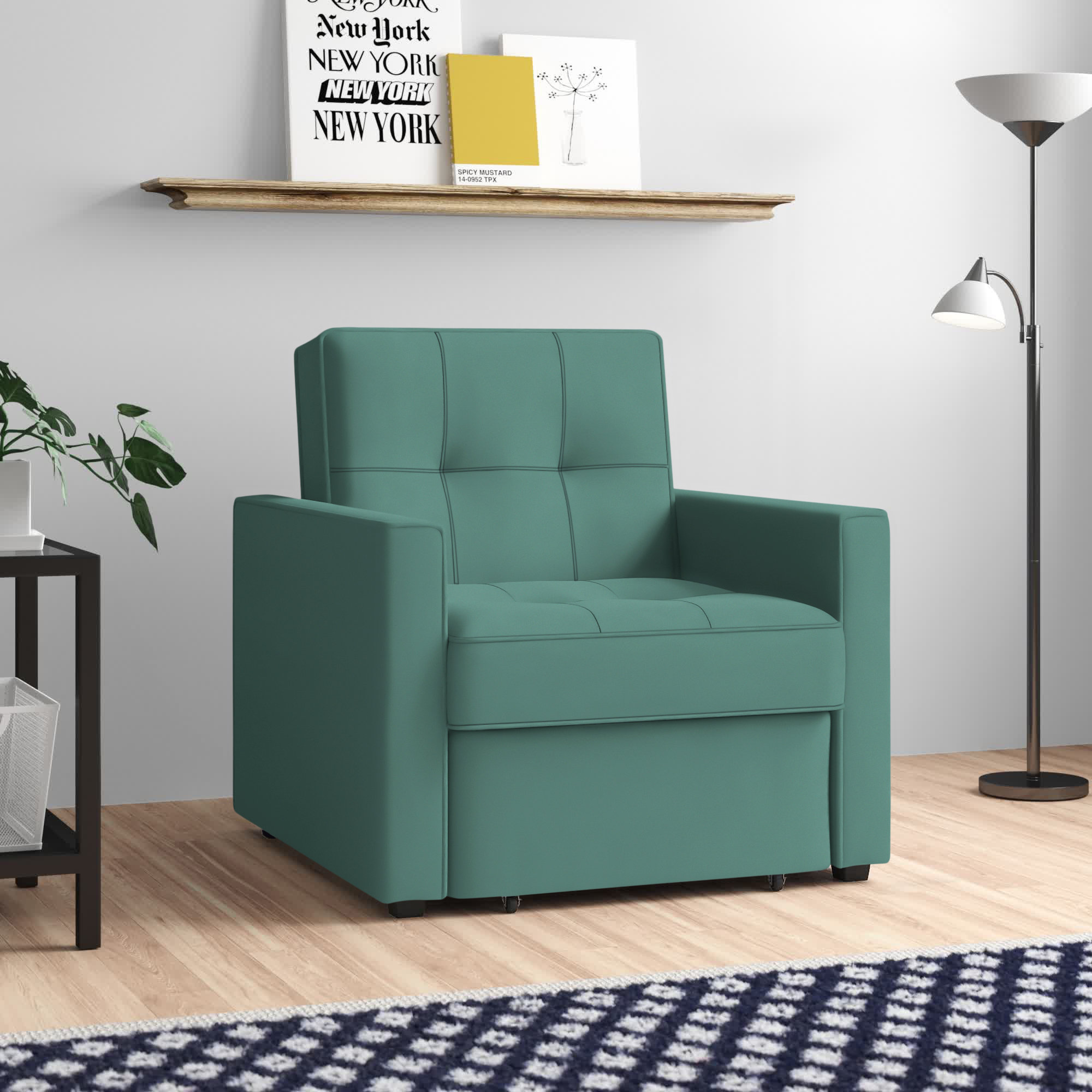 Zipcode Design™ Thalia Square-Tufted Convertible Arm Chair Bed ...