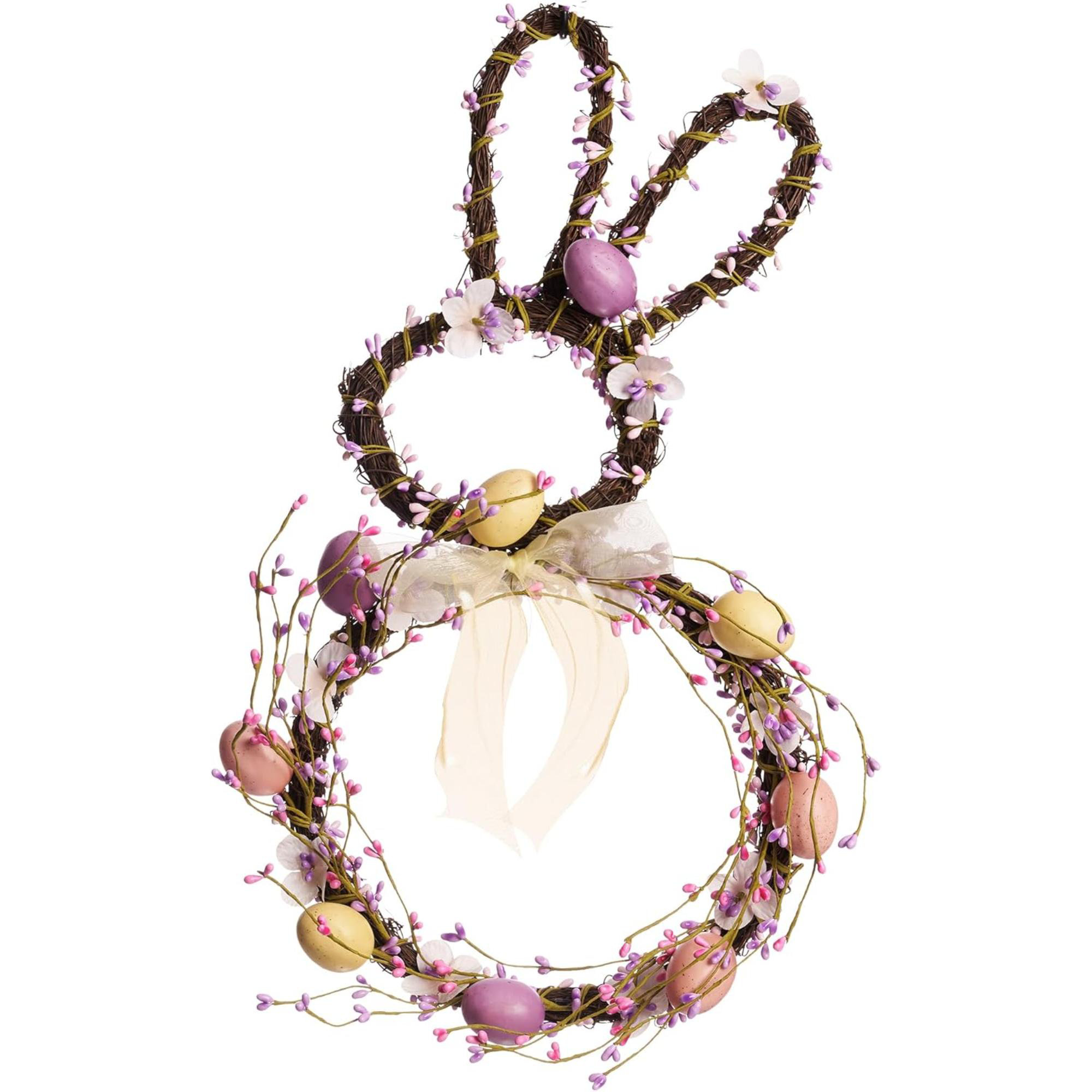 The Holiday Aisle® Spring Door Wreath, Easter Bunny Decor With Twigs ...