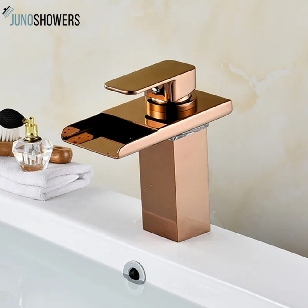Juno Showers Juno Rozario LED Crane Neck Sink Faucet – Contemporary ...