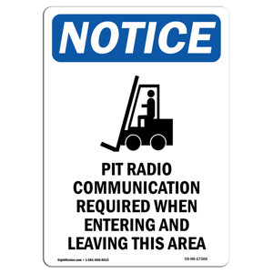 SignMission Pit Radio Communication Sign with Symbol | Wayfair