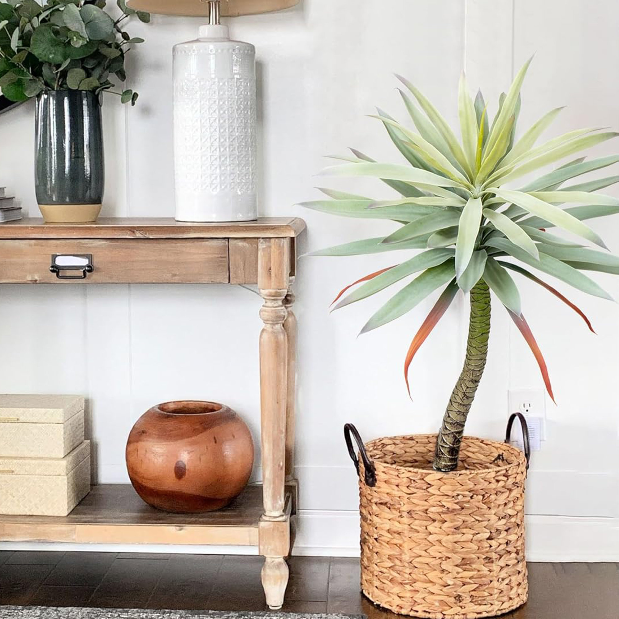 Primrue 3ft/35inch Tall Yucca Plants in Black Pot Faux Succulent Agave ...