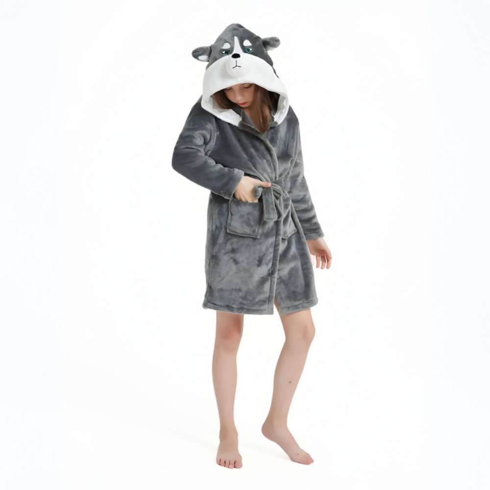 Party Hoot Fleece Gender Neutral Mid-Calf Bathrobe with Pockets and ...