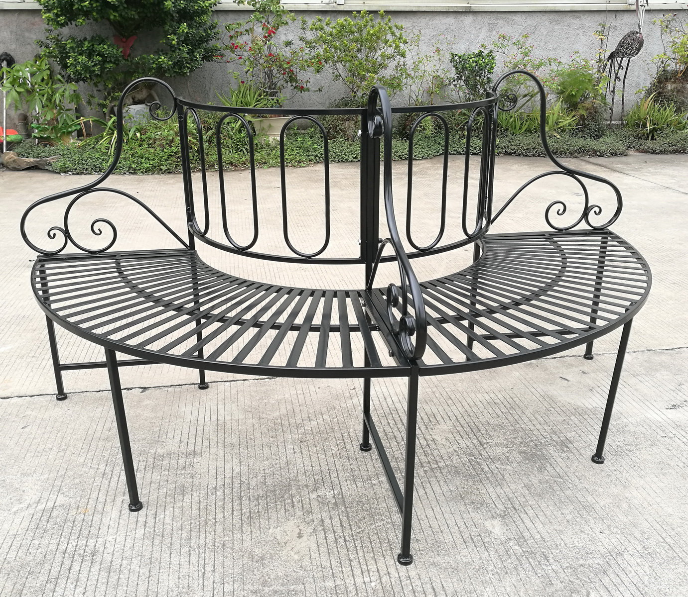 Hi-Line Gift Ltd. Black Metal Tree Wrap Garden Bench - Wayfair Canada