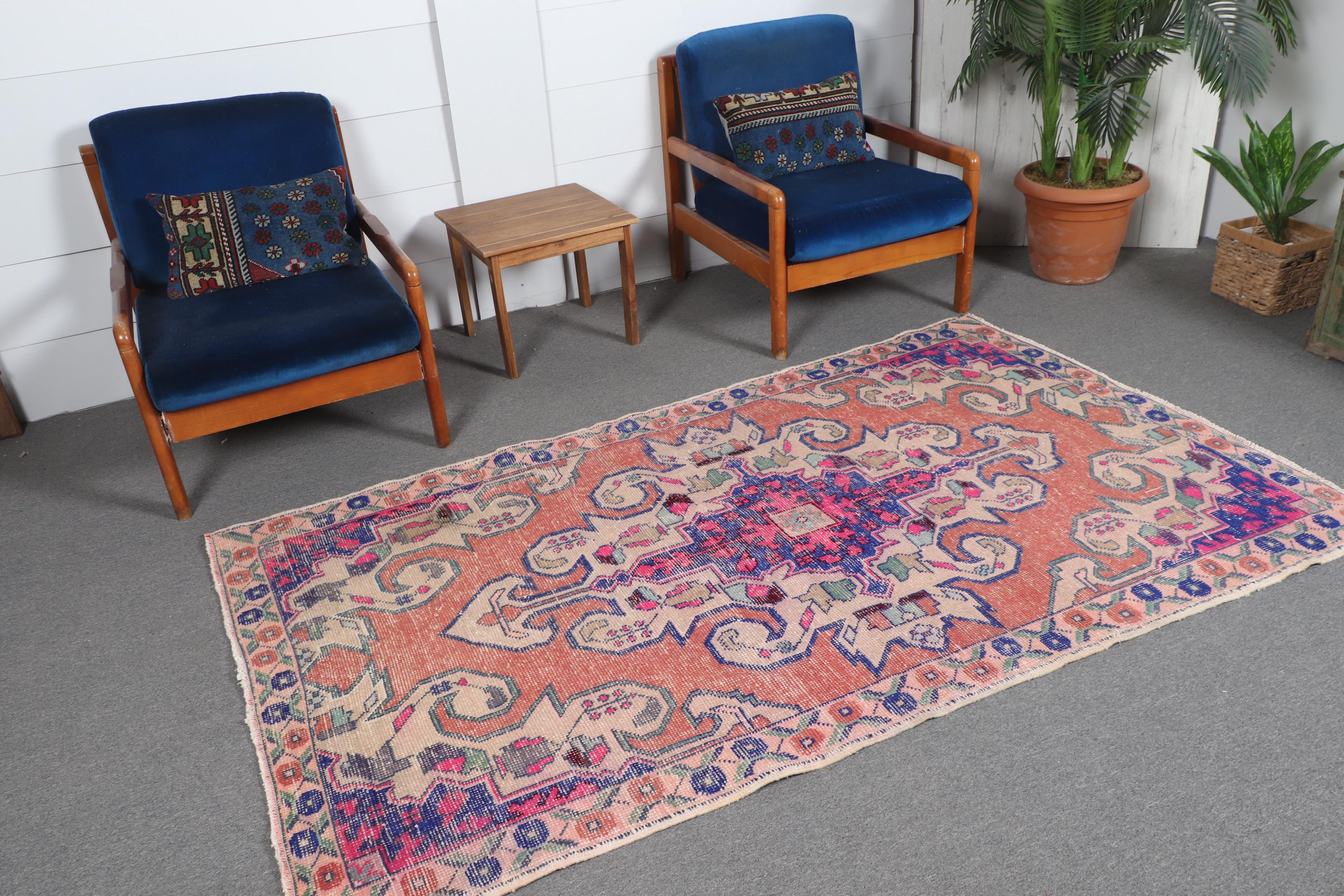 Bungalow Rose Red Turkish Vintage Area Rug with Geometric Patterns for ...