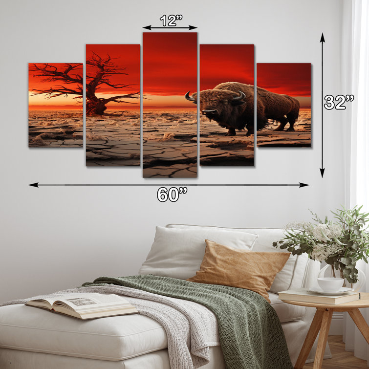 Millwood Pines Bison Silent Strength I On Metal 5 Pieces Print | Wayfair