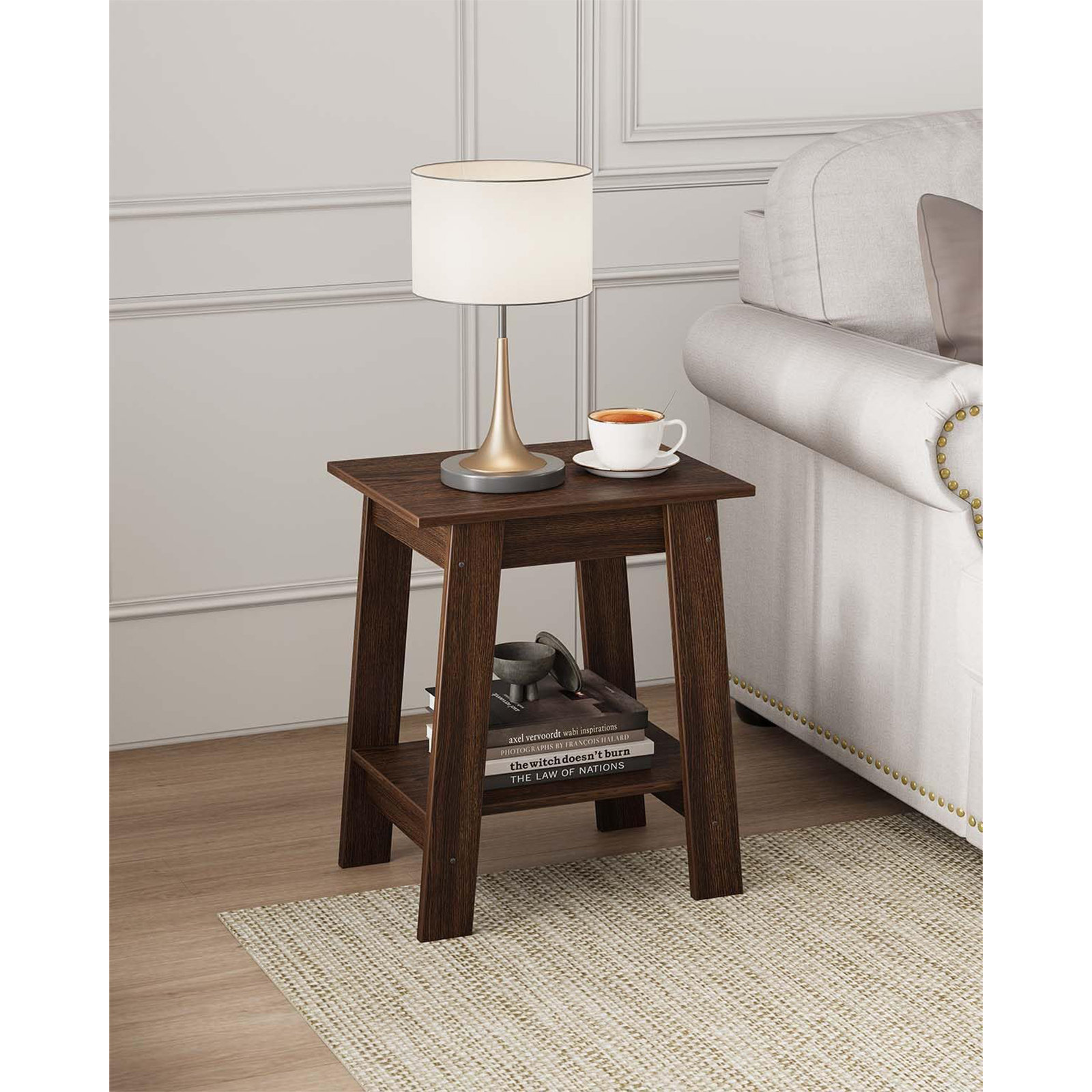 Millwood Pines Farmhouse End Table, Rustic Side Table With Storage ...