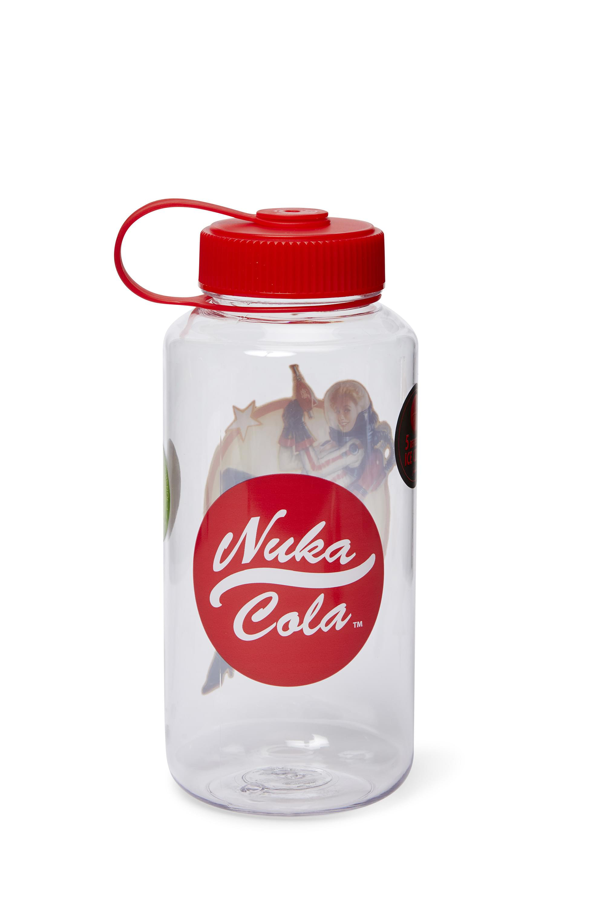 Just Funky Fallout Nuka Cola Logo Plastic Water Bottle W/ Lid & Moulded ...