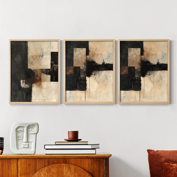 Wrought Studio AbstractSeriesCXV-Set Of 3 Framed Giclee Prints -Ready ...
