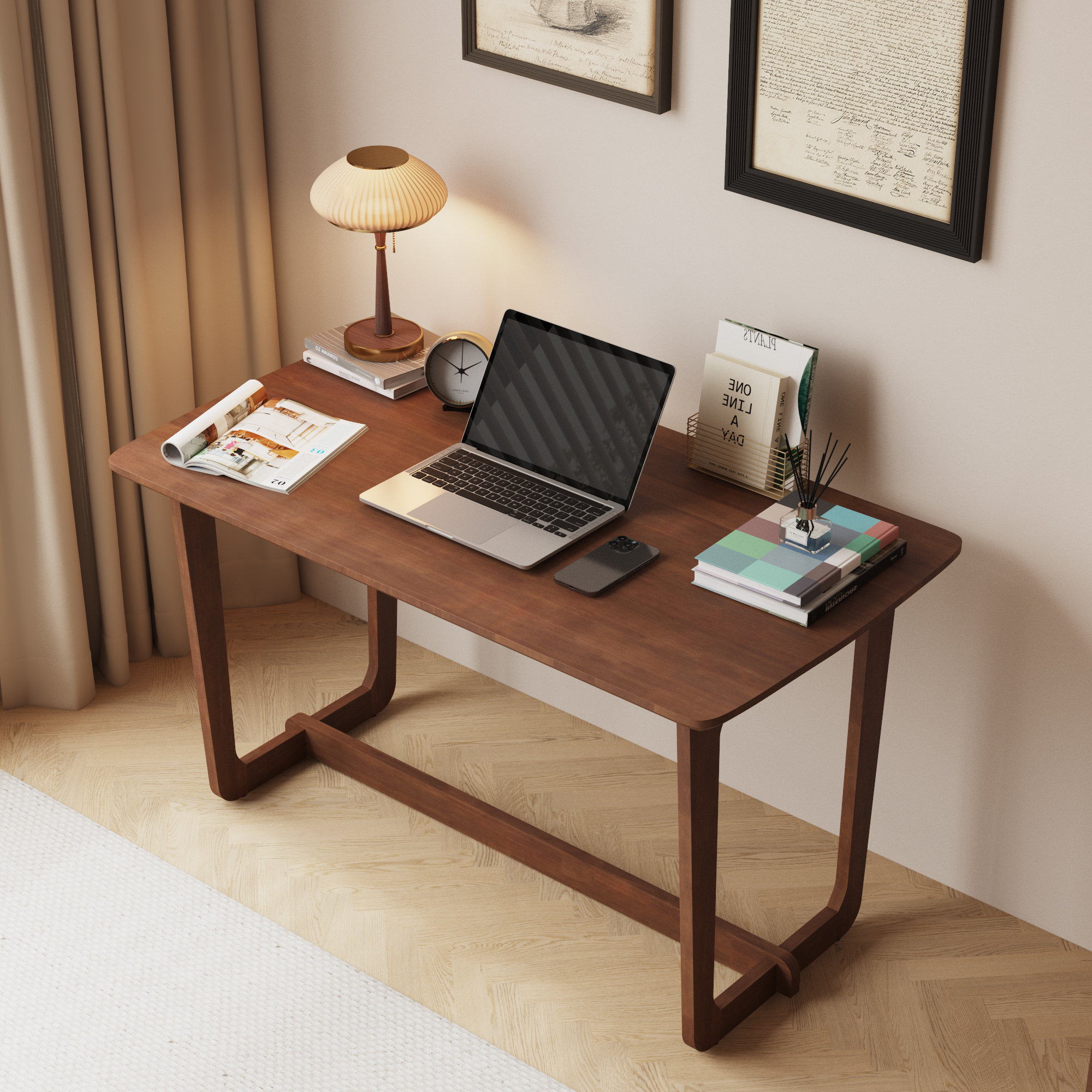 Latitude Run® 51.2'' W Solid Wood Writting Desk Computer Desk | Wayfair