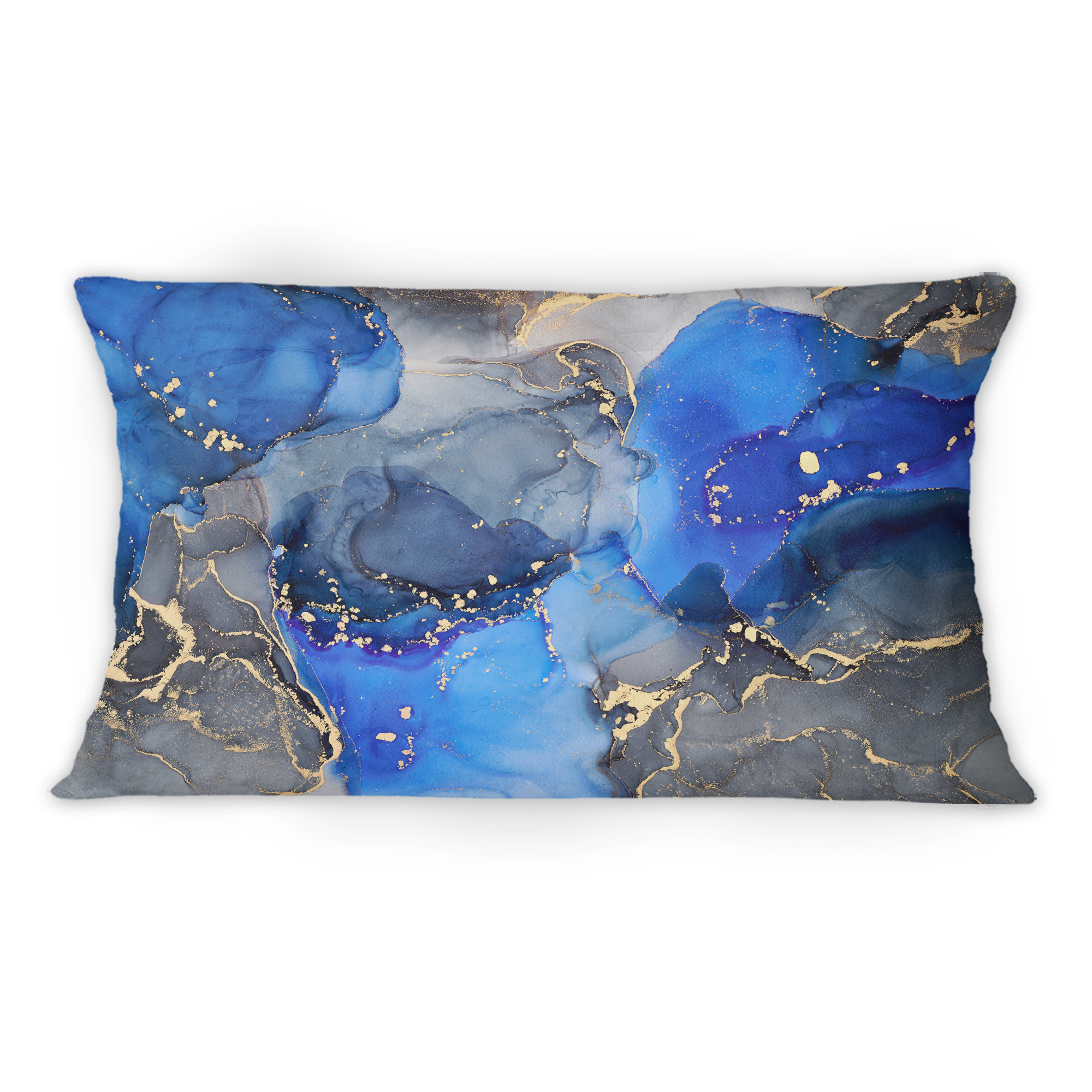 Design Art Blue Luxury Abstract Fluid Art XII - Modern Printed Throw ...