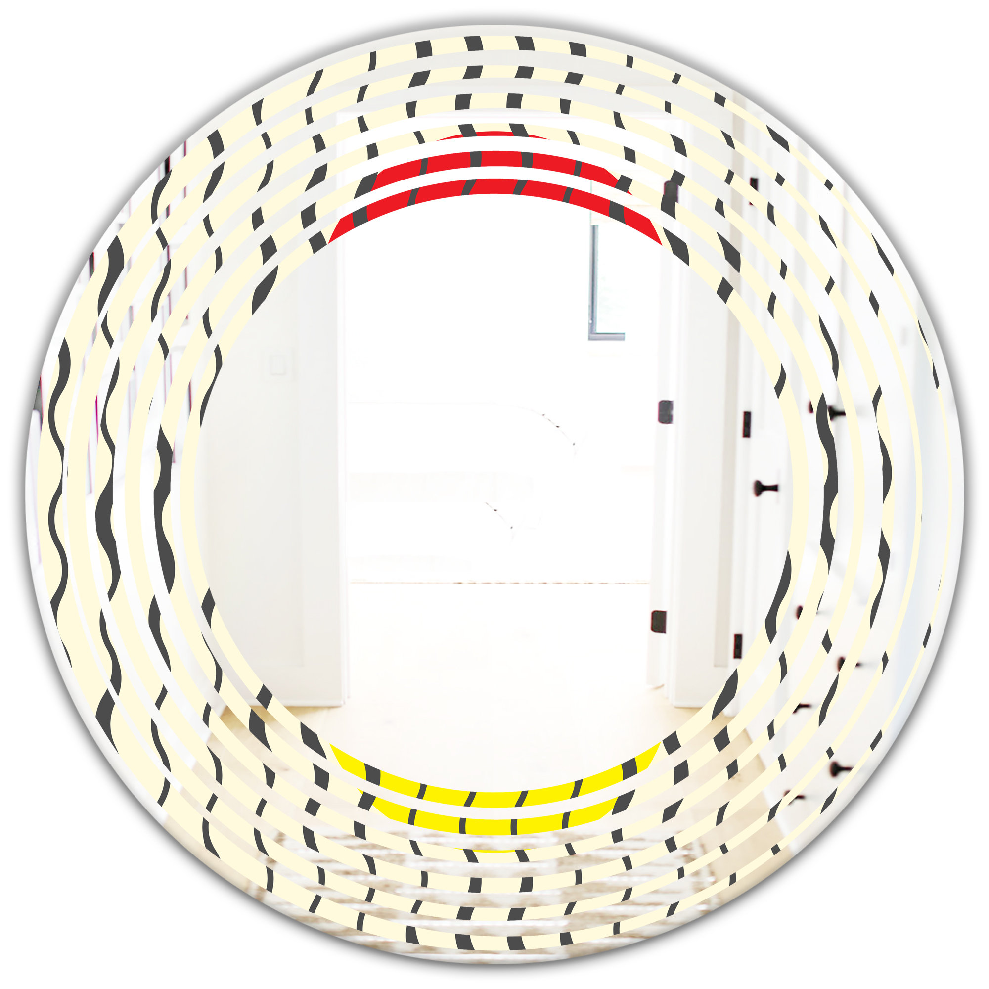 East Urban Home Wave Wave Pattern Modern Frameless Wall Mirror | Wayfair