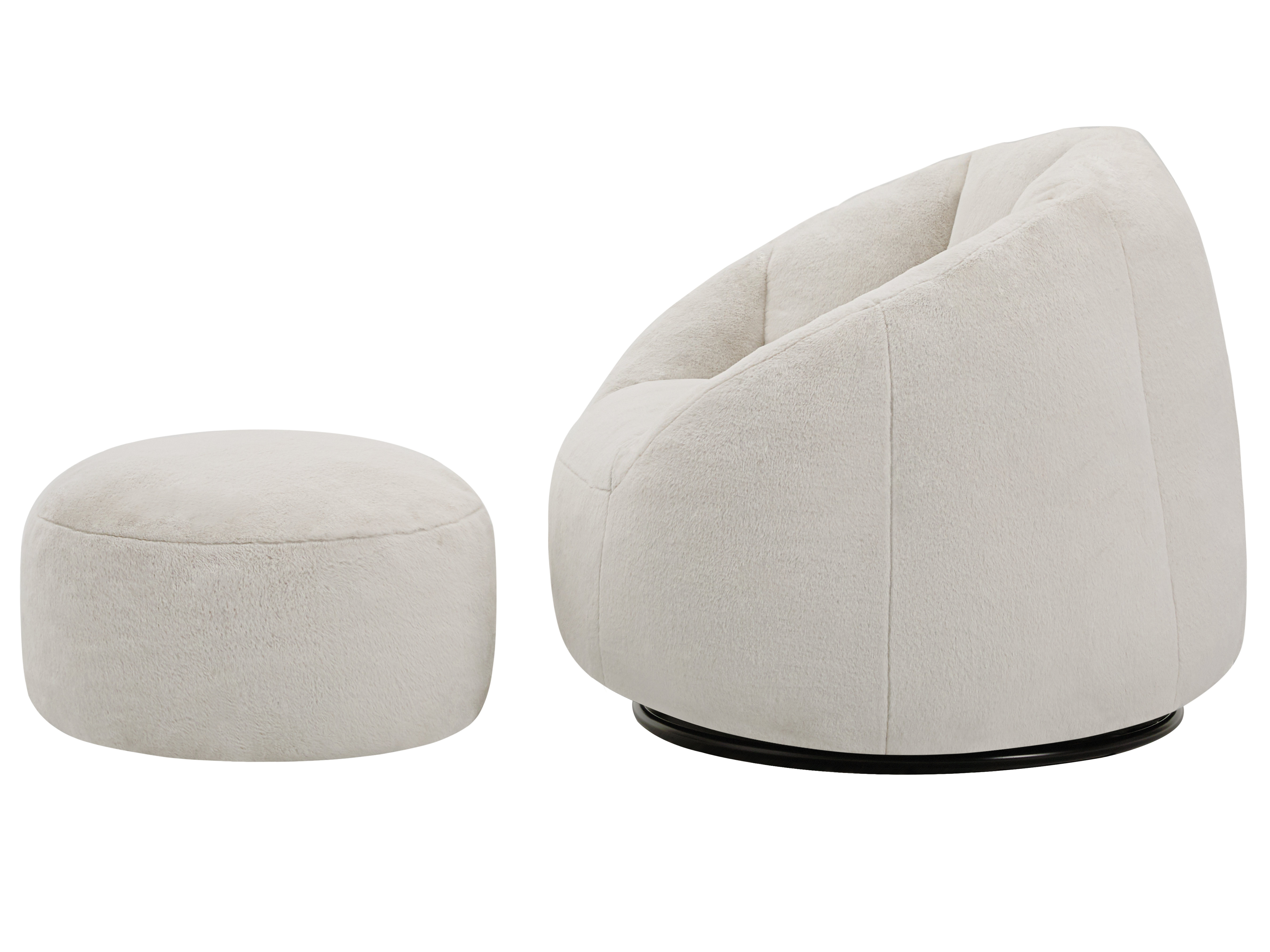 Trule 360° Rotating Shell Lazy Sofa with Ottoman - Removable Breathable ...