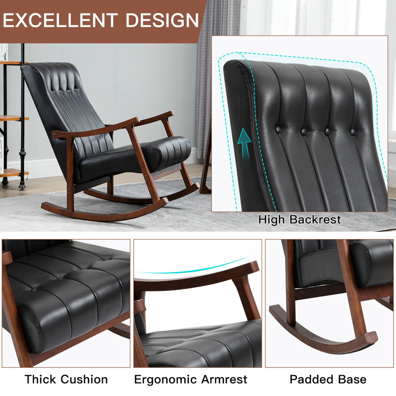 Red Barrel Studio® Lanxton Solid Wood Rocking Chair | Wayfair