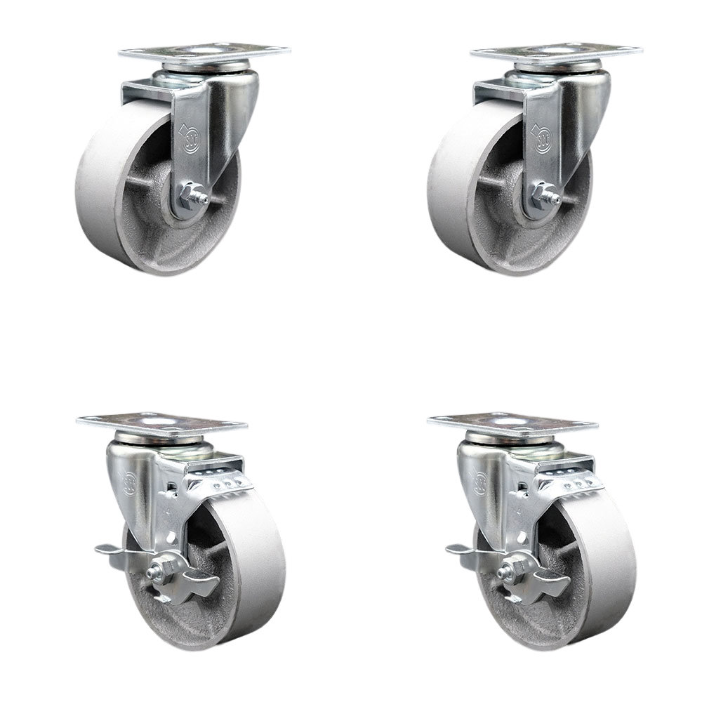 Service Caster 4 Piece Semi Steel Cast Iron Caster Set | Wayfair