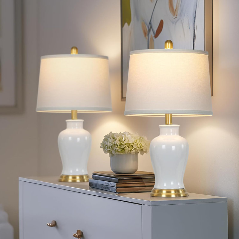 House of Hampton® Modern Ceramic Table Lamps Set Of 2 | Wayfair
