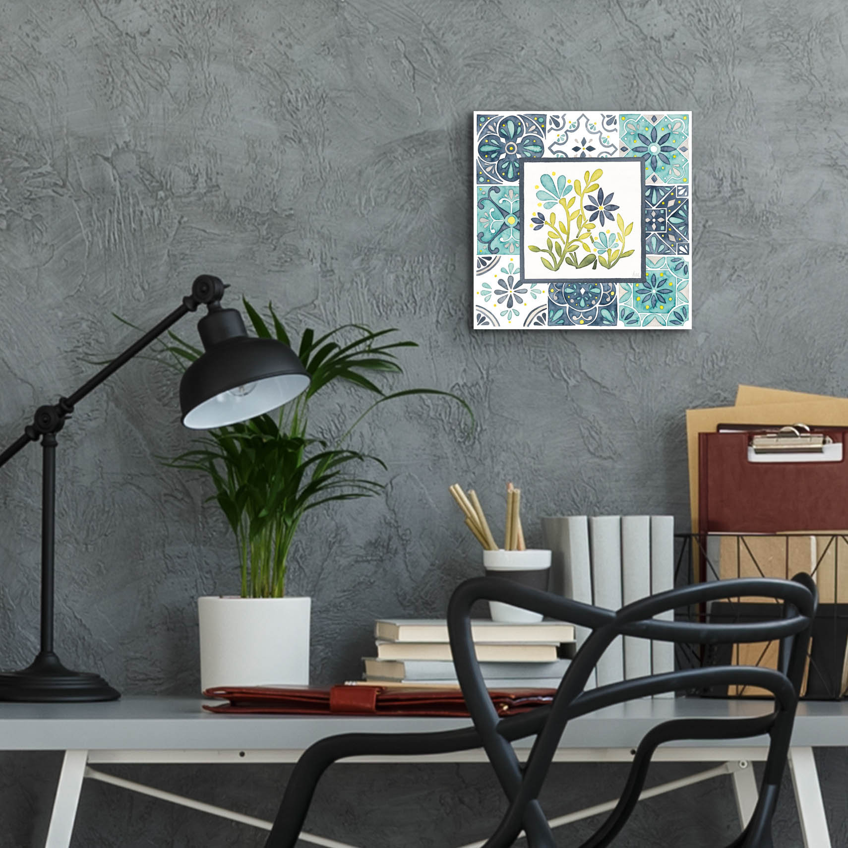 Latitude Run® 'Garden Getaway Patchwork 4' by Laura Marshall Acrylic Glass Wall Art | Wayfair