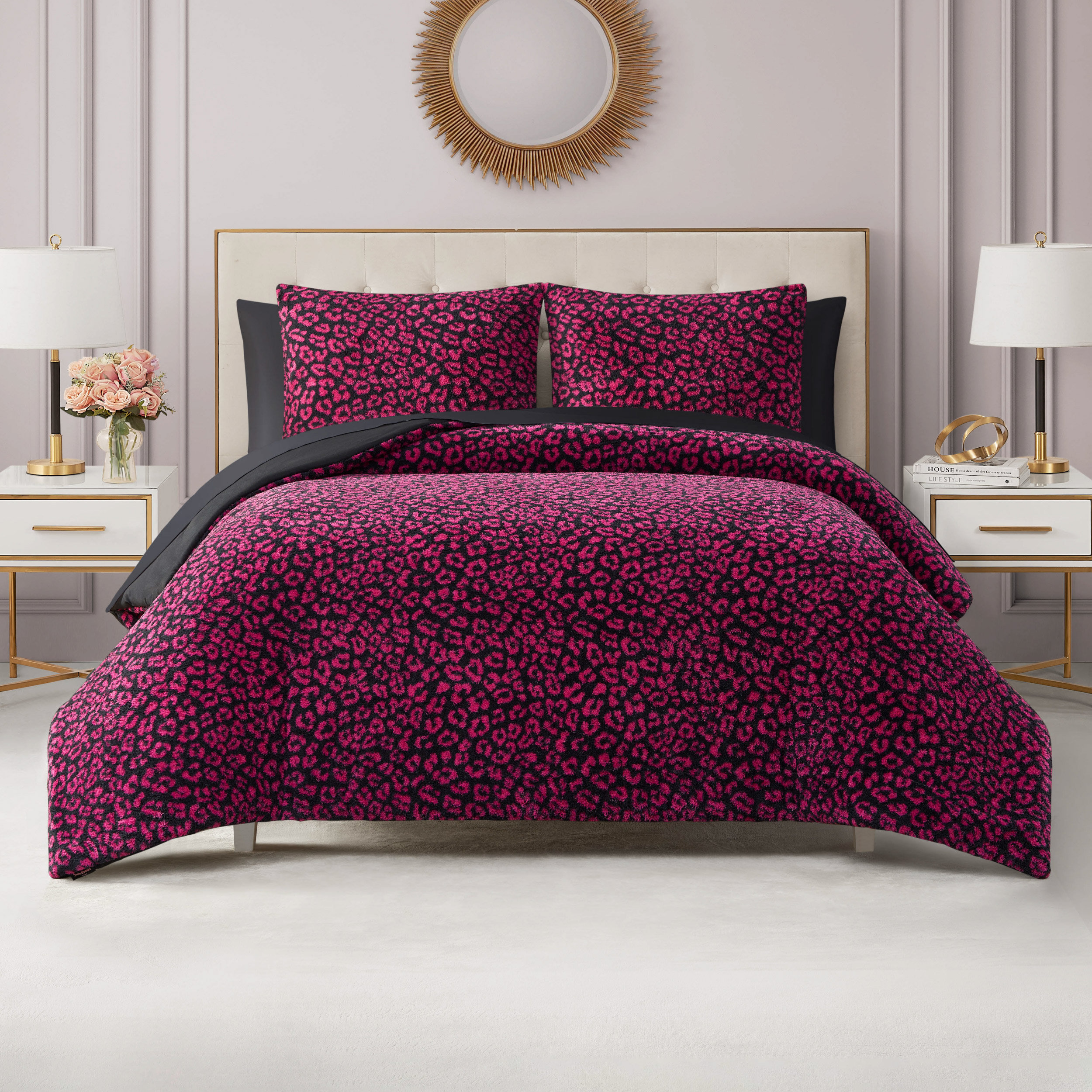 Juicy Couture Cheetah Feathered Comforter Set Luxury Bedding Ensemble ...