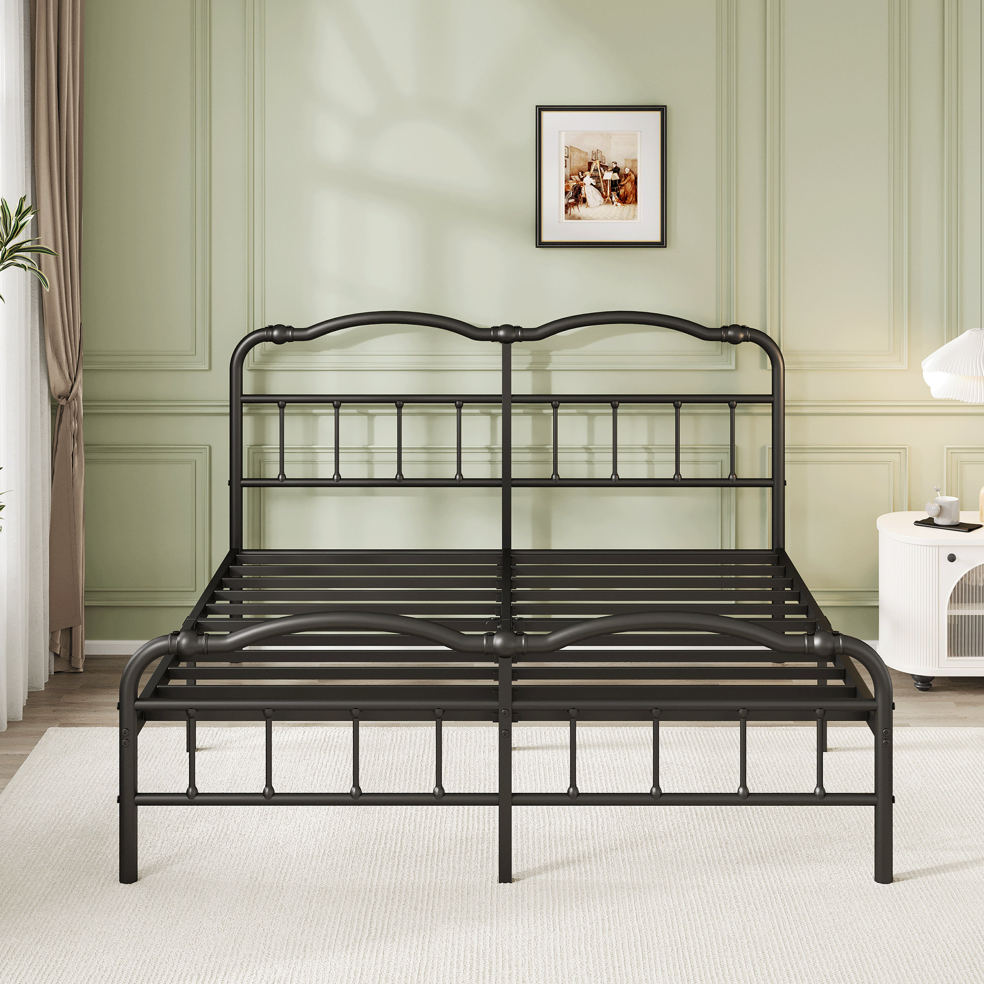 Winston Porter Rinalds Metal Open-Frame Bed & Reviews | Wayfair