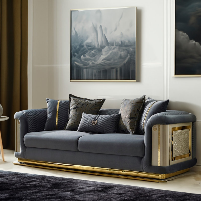 Everly Quinn Fassold 3 - Piece Velvet Living Room Set | Wayfair