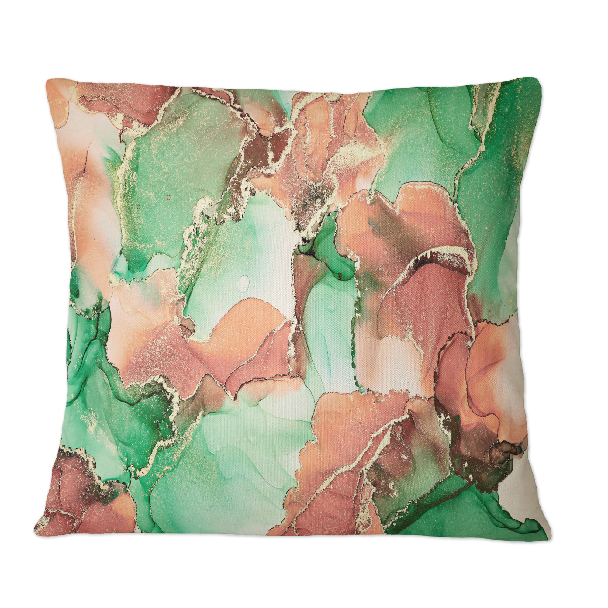 Design Art Green Luxury Abstract Fluid Art VII - Modern Printed Throw ...
