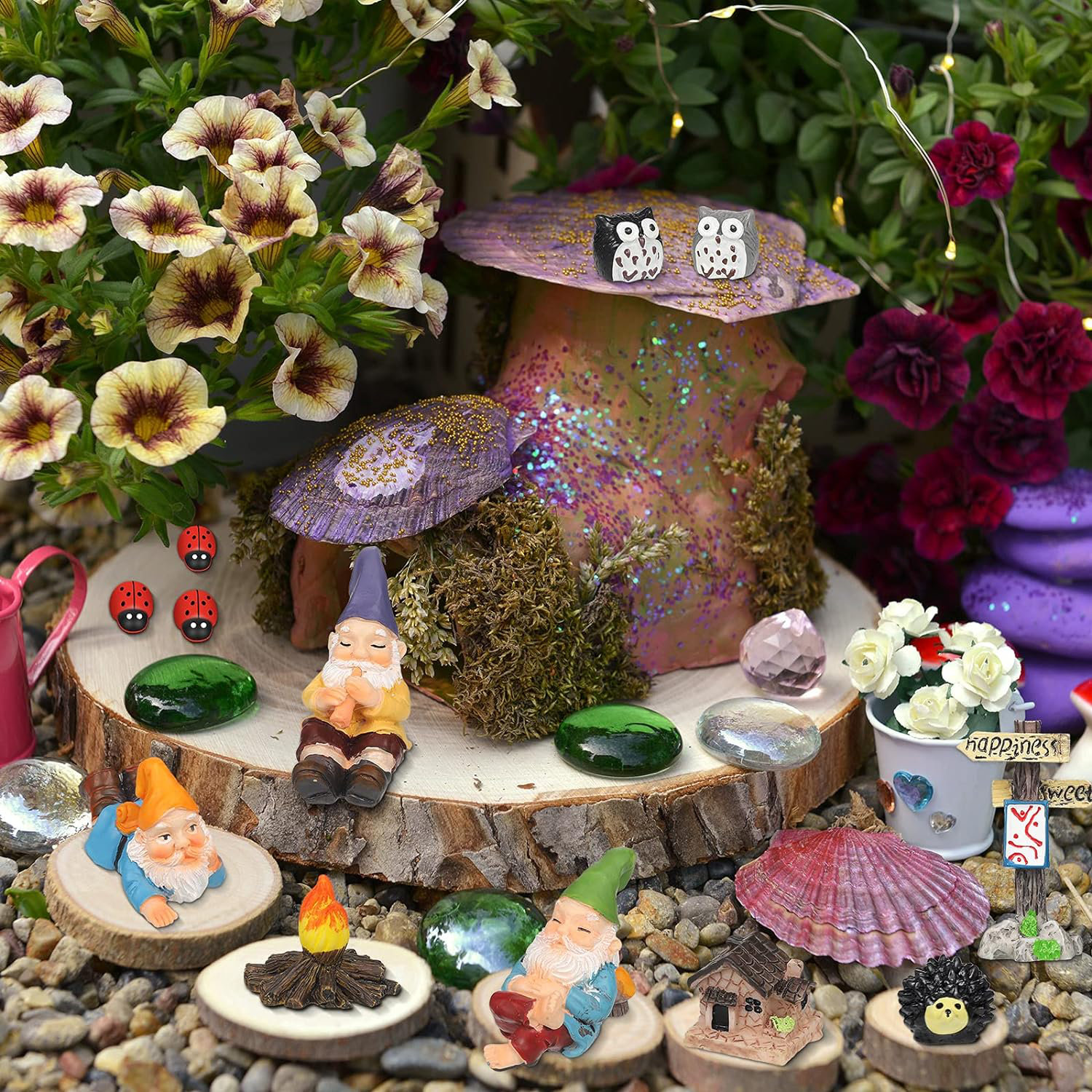 Trinx Gnomes Fairy Resin Statues Miniature Garden Accessories Mini ...