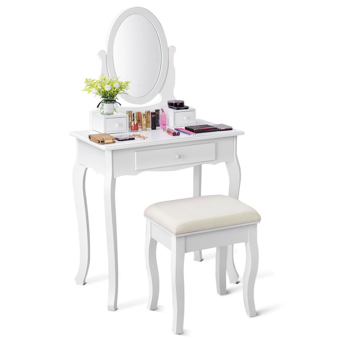 Charlton Home® Maddux Vanity Set with Mirror | Wayfair