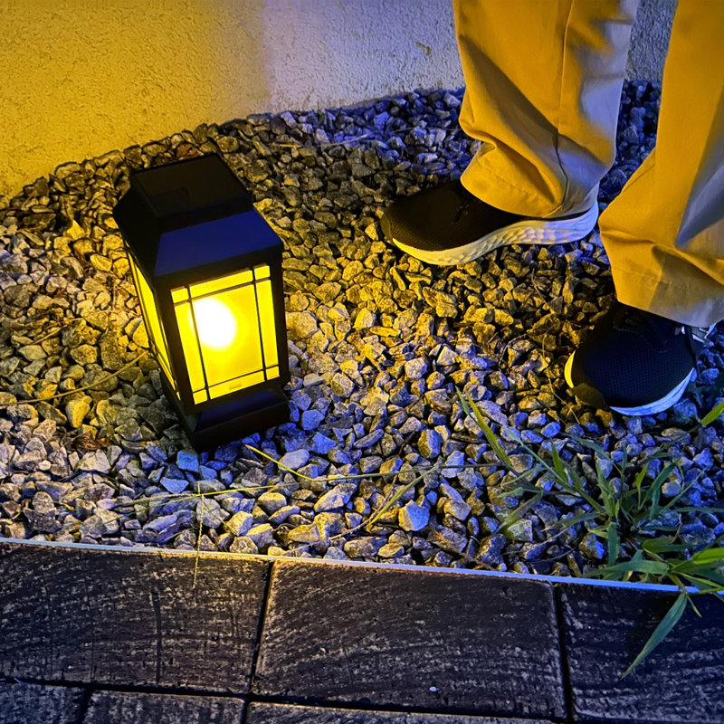 Winston Porter Jianle Black 1 -Light 10" H Solar Powered Integrated LED ...