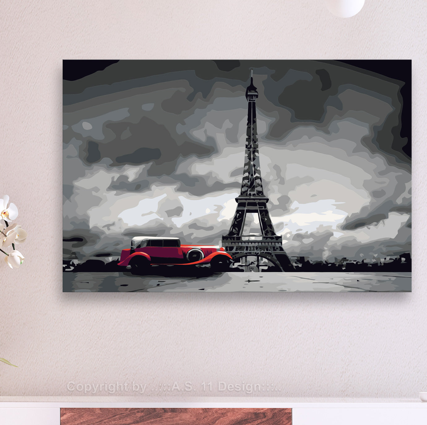East Urban Home Paris (Red Limousine) - Wrapped Canvas Painting | Wayfair