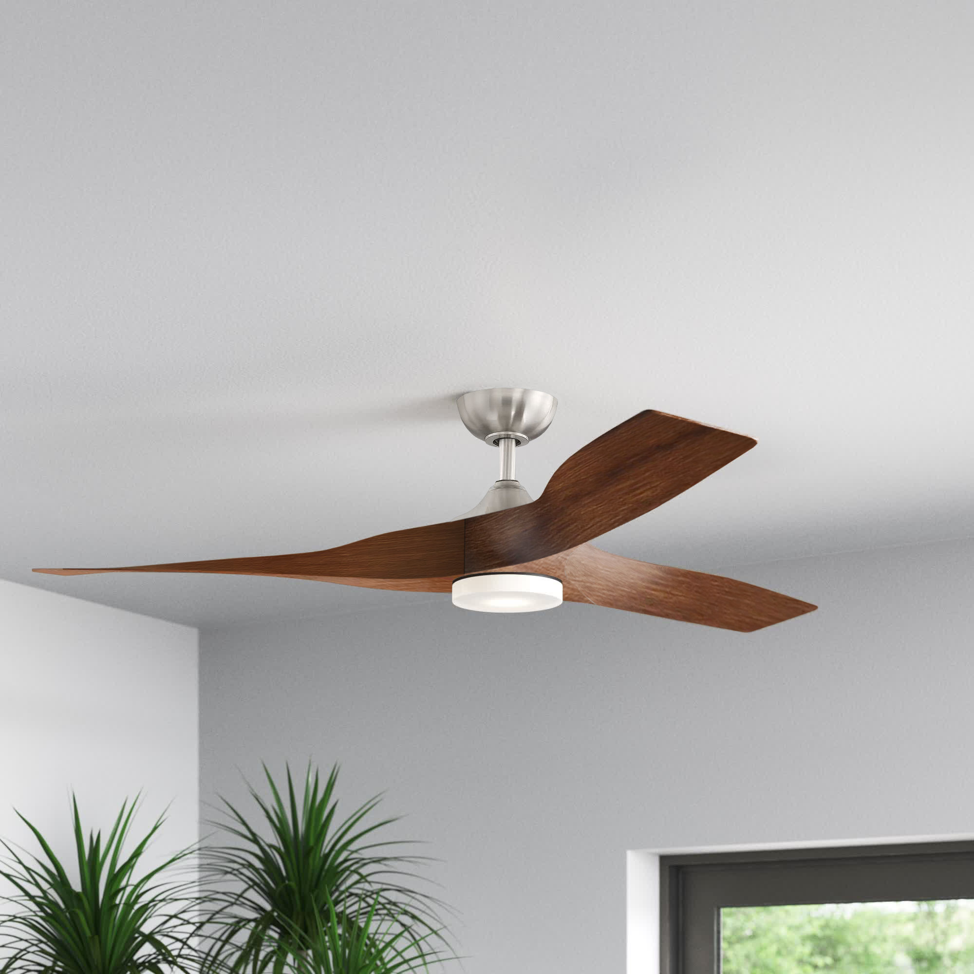 Mercury Row® 60" Ferland 3 - Blade LED Smart Propeller Ceiling Fan with ...