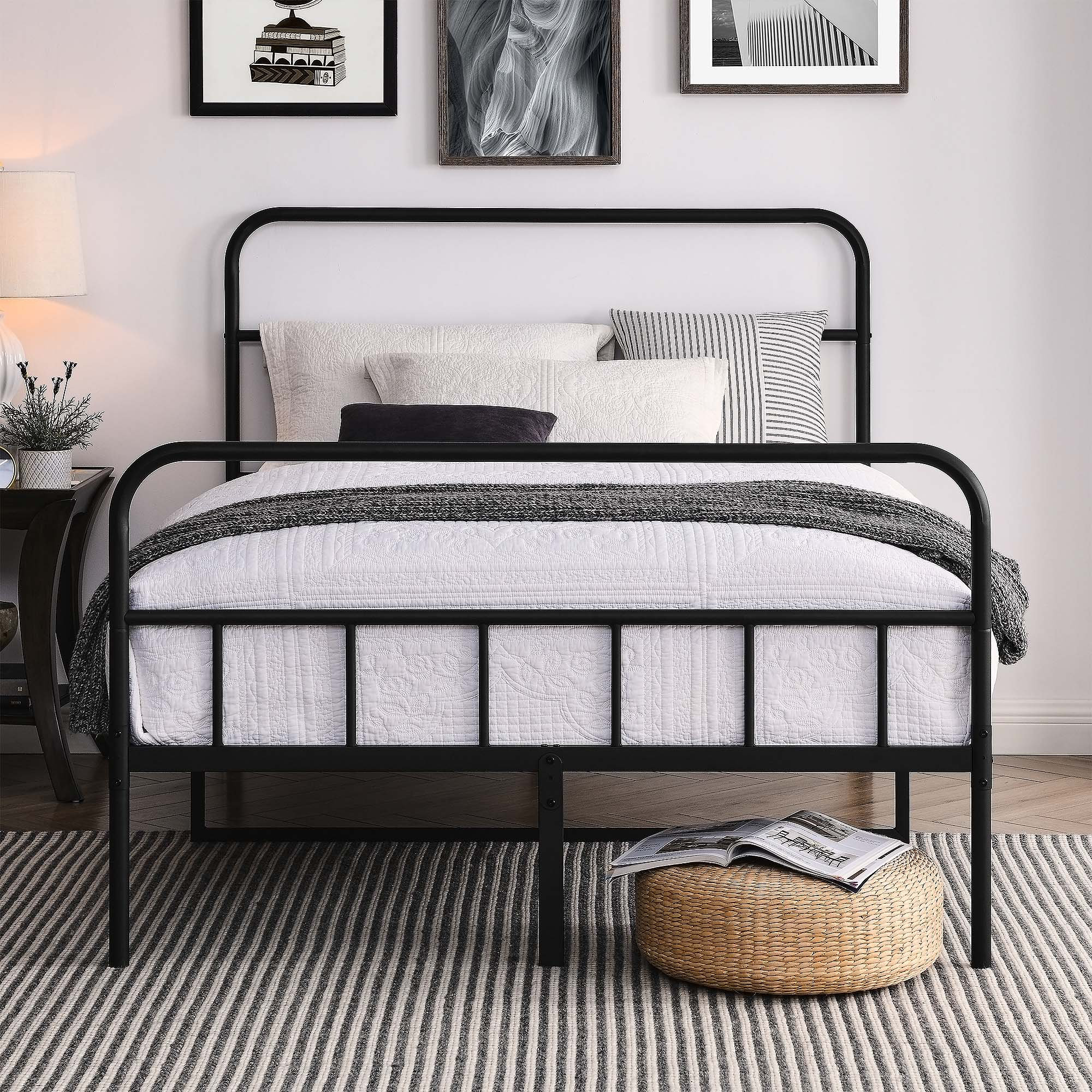 17 Stories Wrought Iron Bed Frame: Metal, Platform, Canopy Styles in ...
