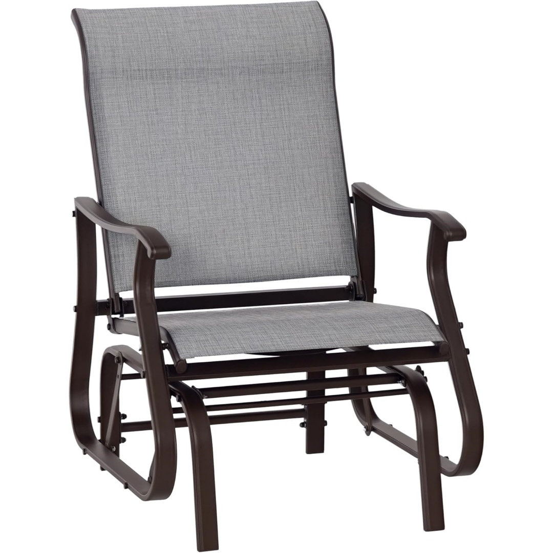Pad Liquidators Outdoor Glider Chair, Gliders For Outside Patio With Steel Frame And Mesh Fabric ...