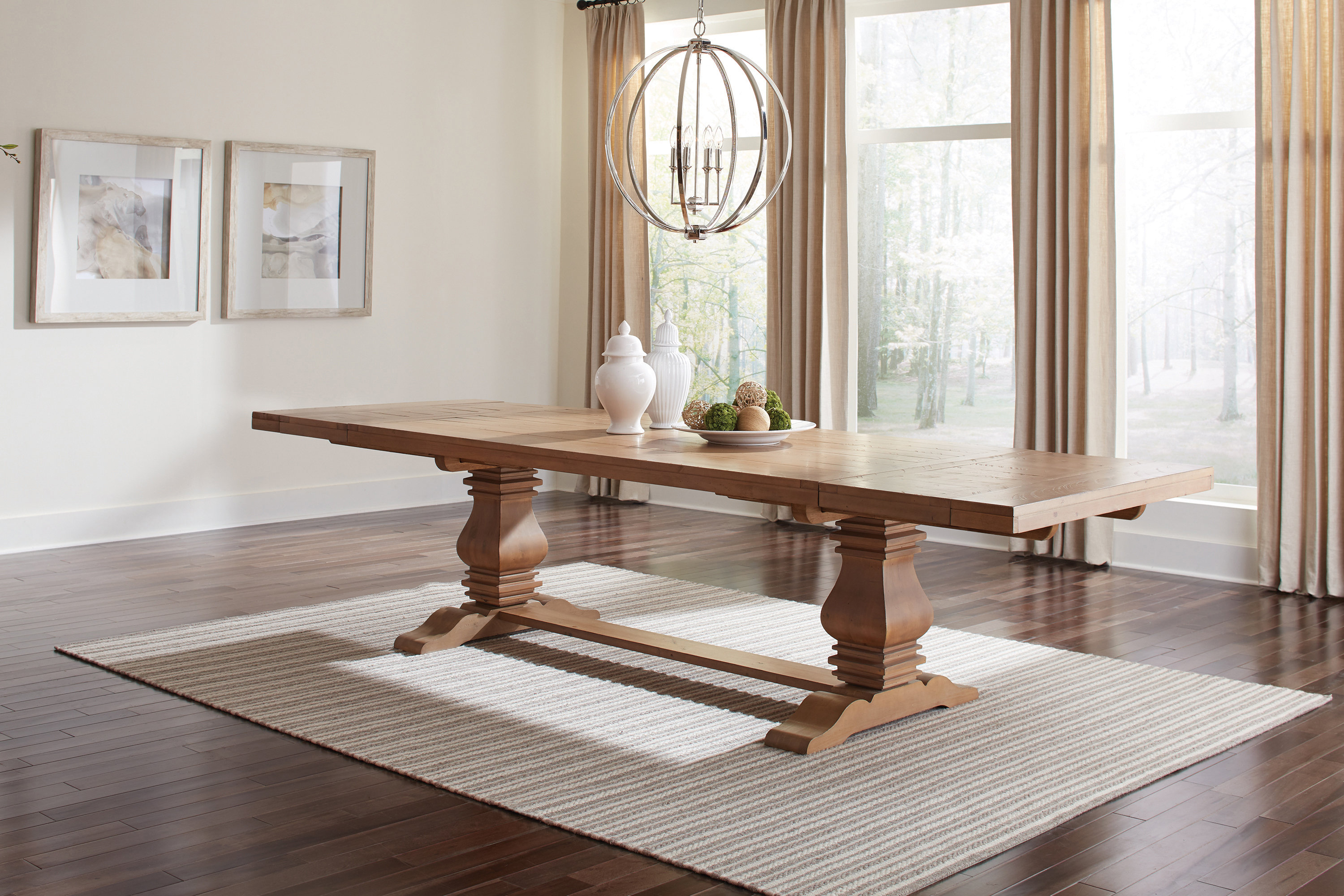 One Allium Way® Senoia Rustic Smoke Dining Table With Extension Leaf ...