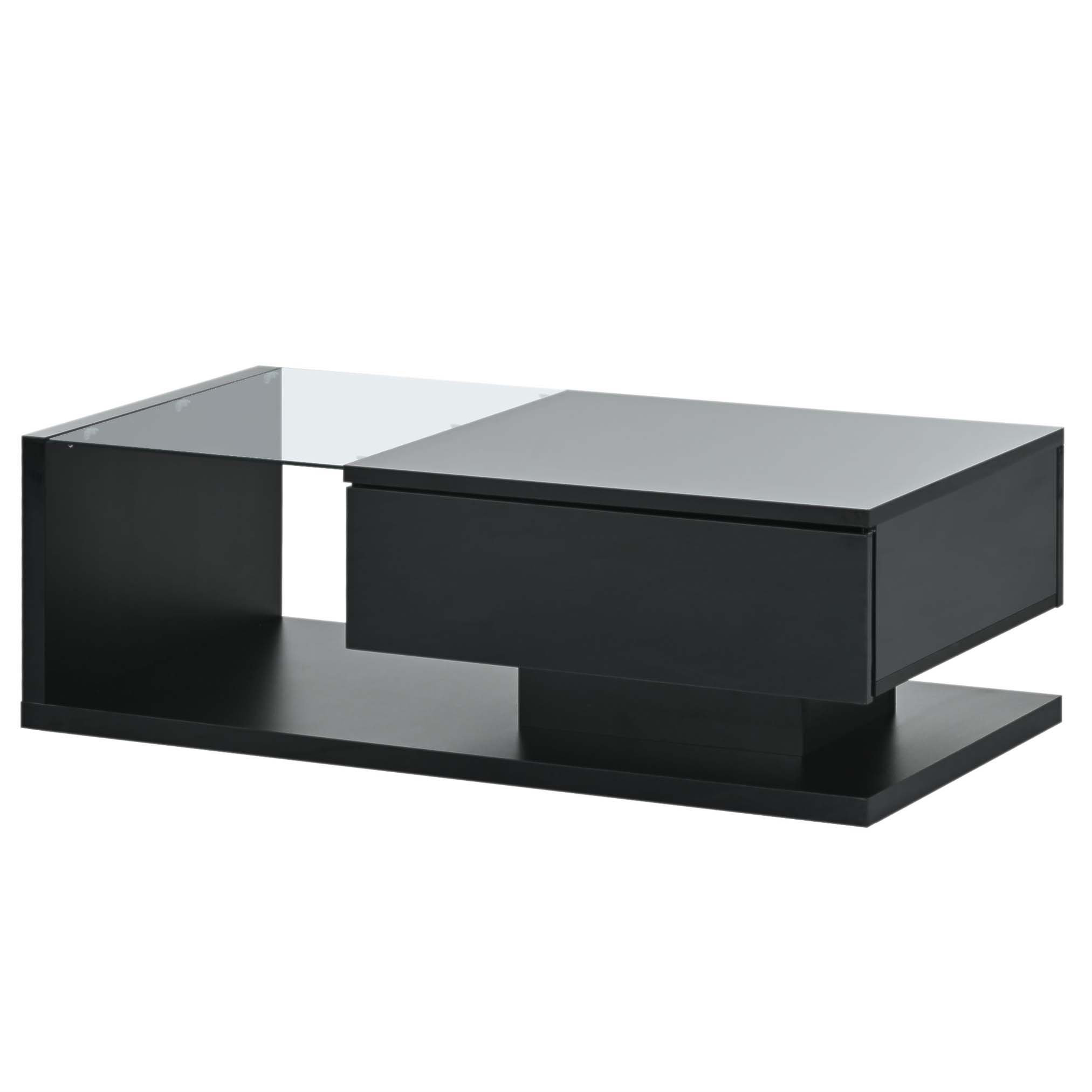 Ivy Bronx Modern Coffee Table, High-gloss UV Surface, and 2-Tier Design ...
