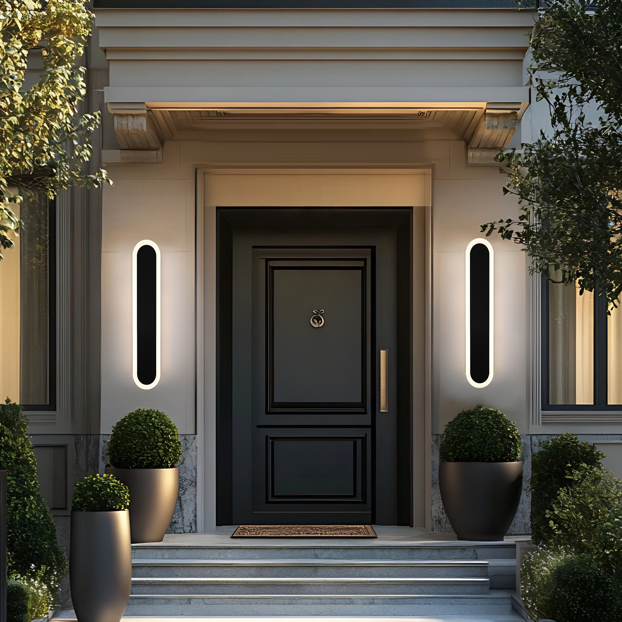 Ivy Bronx 2 Pack Long Oval Outdoor Modern LED Wall Light, 3000K-6000K ...