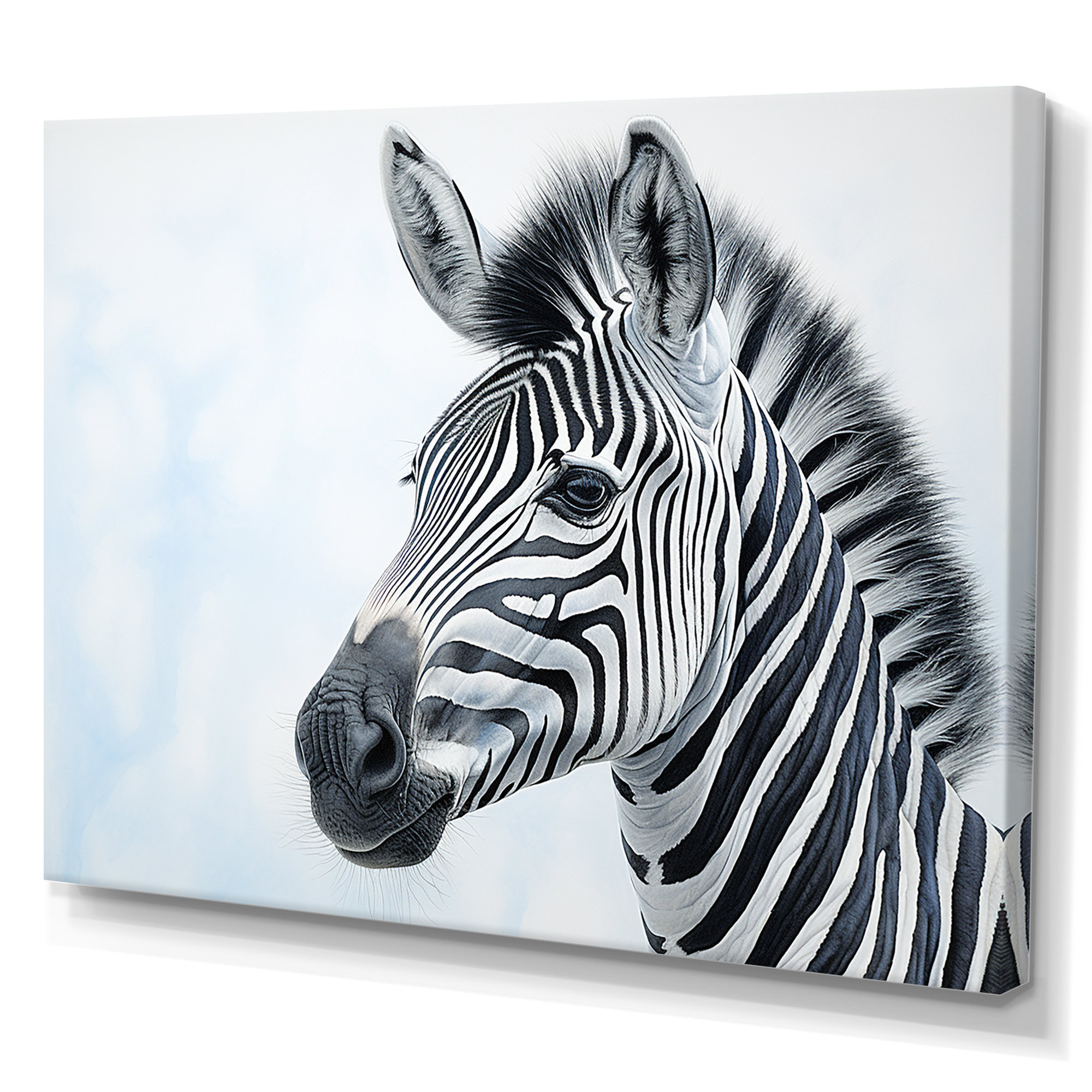 Design Art Black And Blue Zebra Color Pop I On Canvas Print | Wayfair