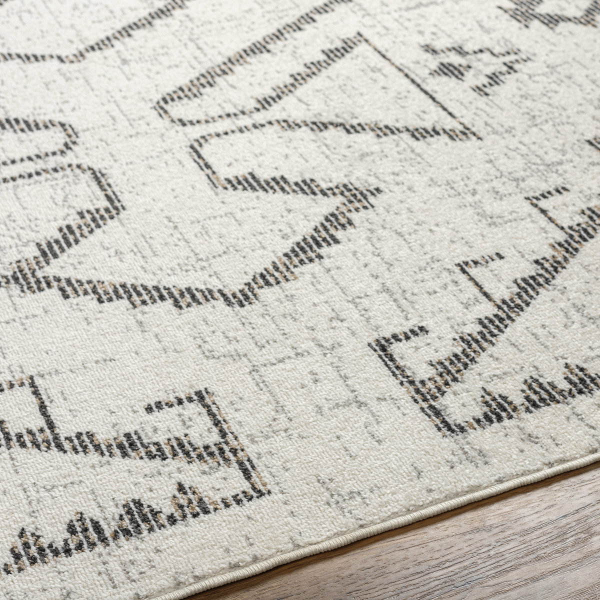 Union Rustic Grayland Geometric Machine Woven Area Rug in Cream/Brown ...