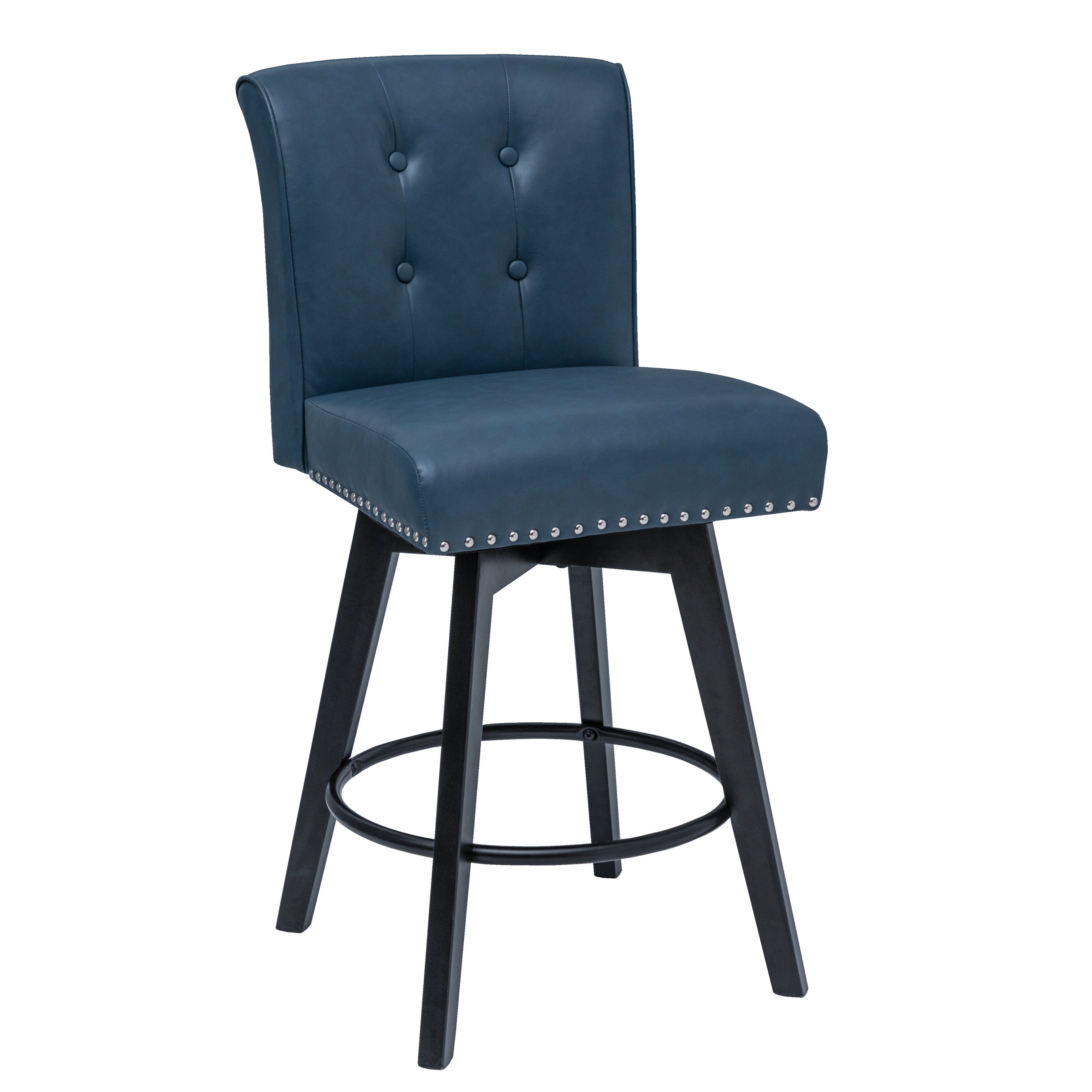 Winston Porter Okairy Swivel Upholstered 27'' Counter Stool | Wayfair