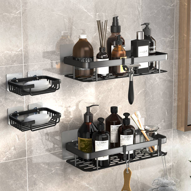 Rebrilliant Stainless Adhesive Shower Caddy with Hooks & Reviews | Wayfair