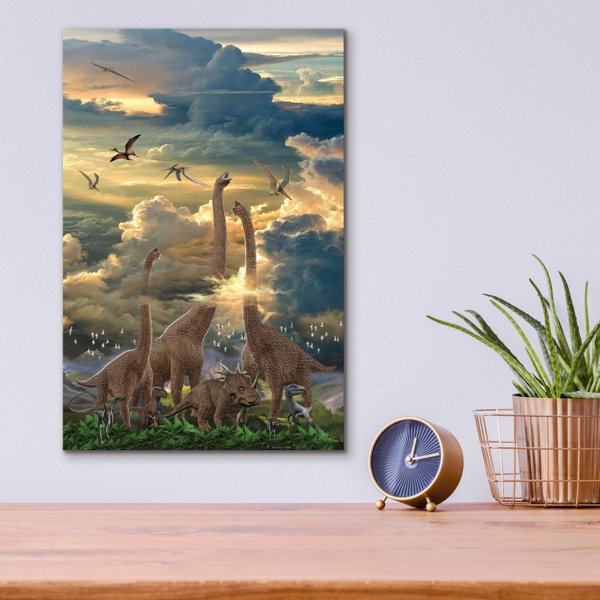 Trinx Epic Art 'Bronto Horizons 2' By Enright, Acrylic G " Bronto ...