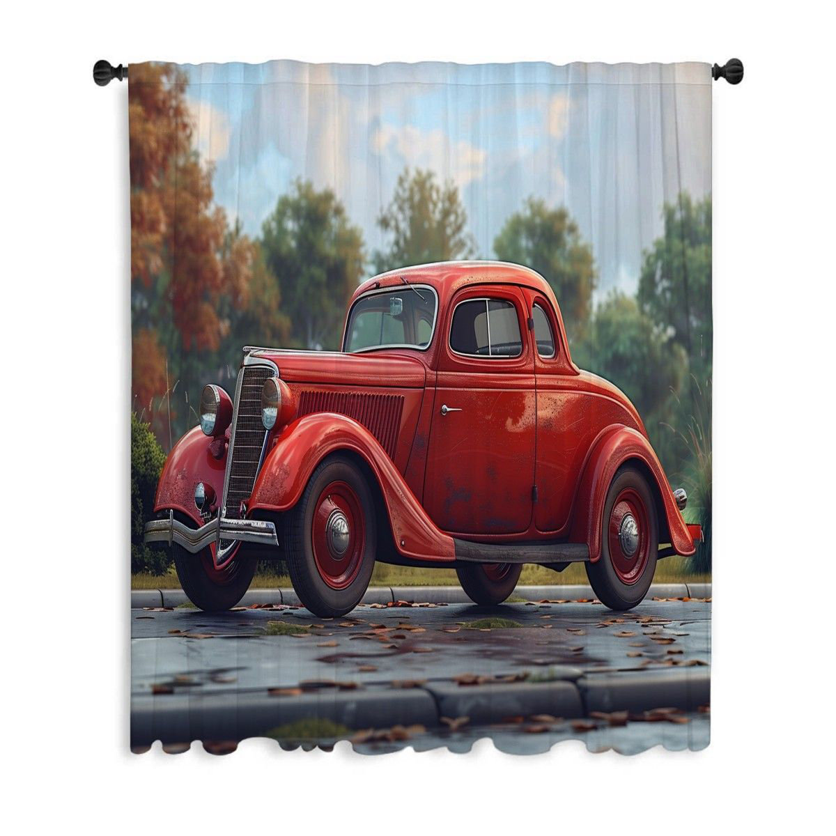 VisionDecor Classic Car Window Curtains, Transportation Blockout ...