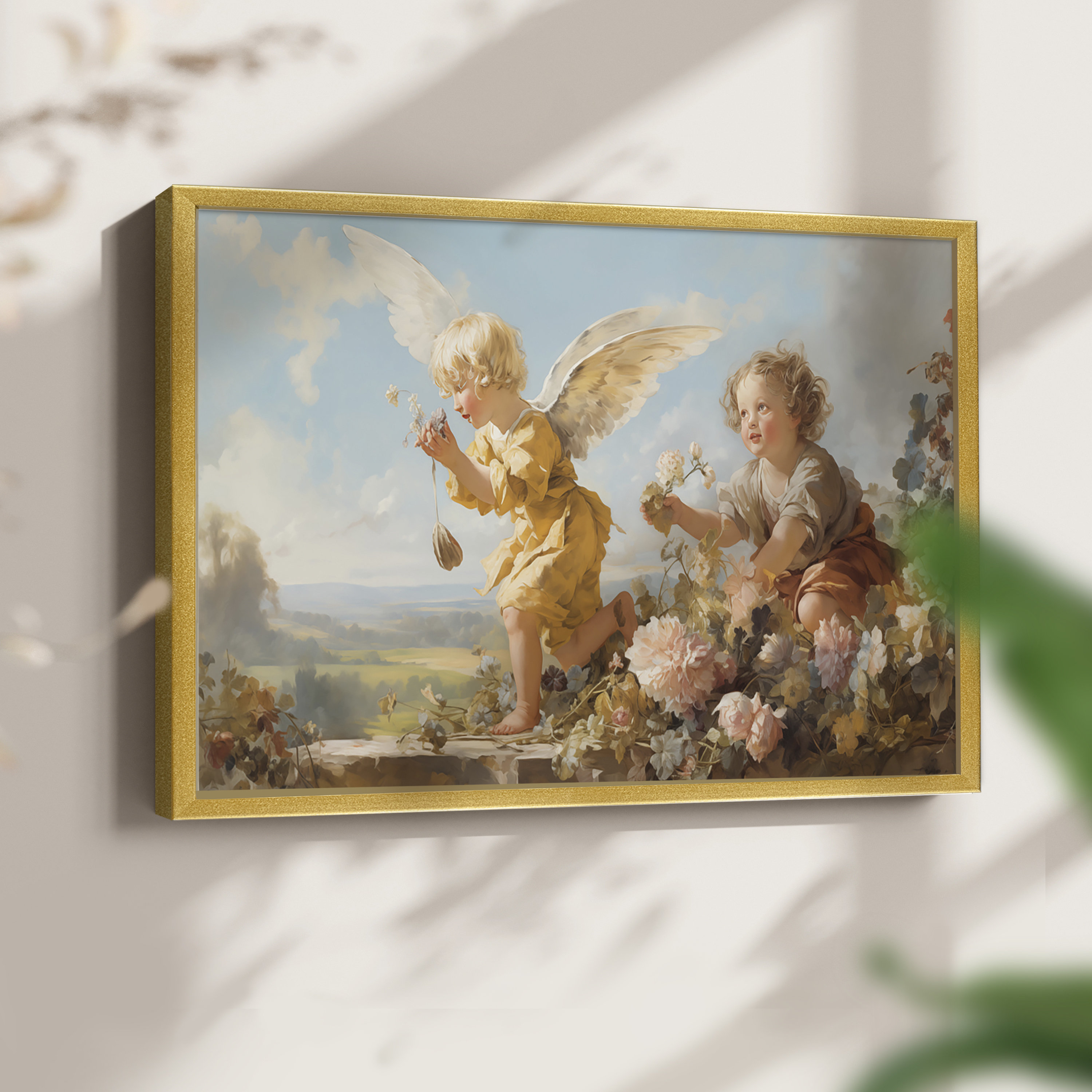 Fleur De Lis Living Angels From Above-I -Framed Print - Restickable ...