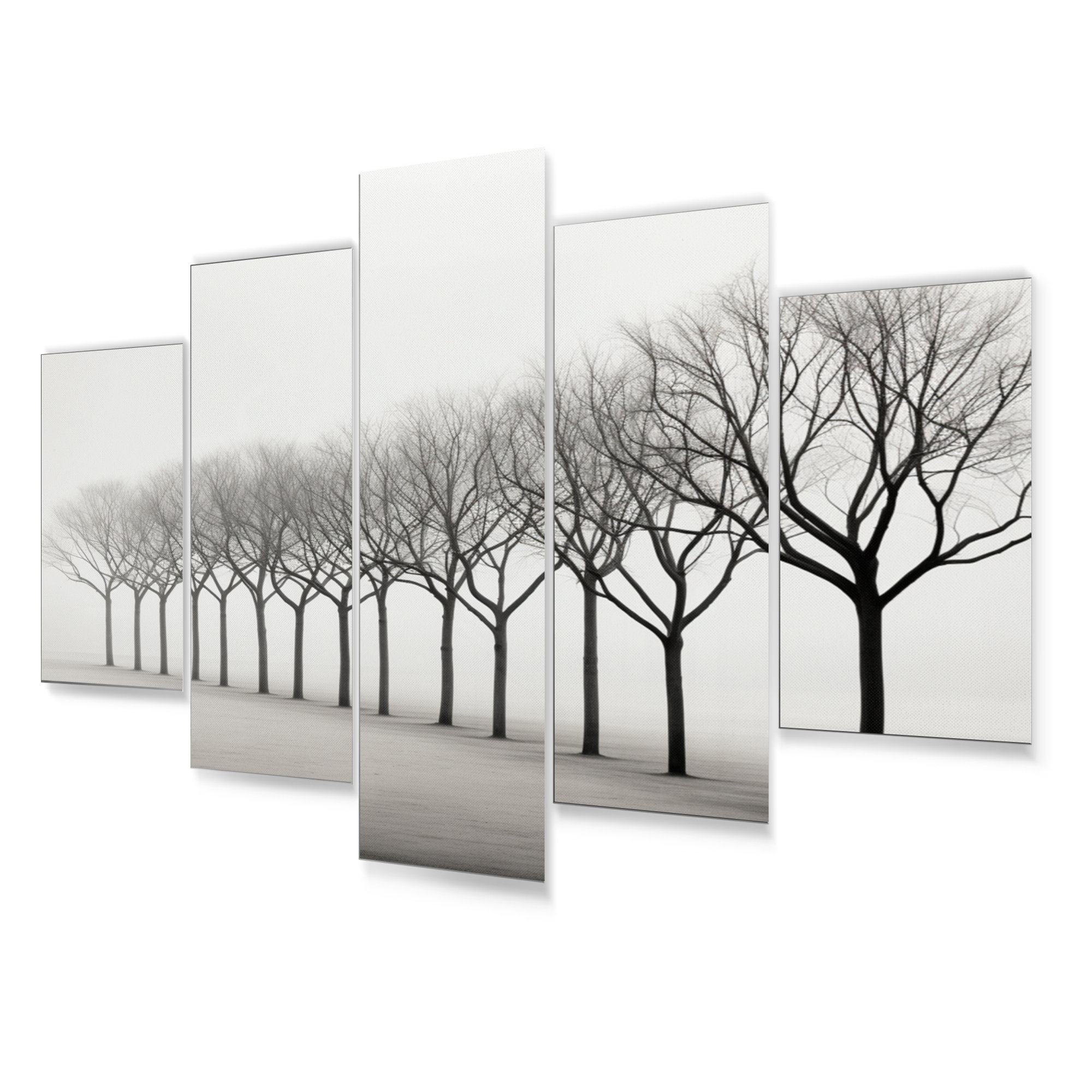 Latitude Run® Grey And White Winter Trees I - Floral Metal Wall Decor ...