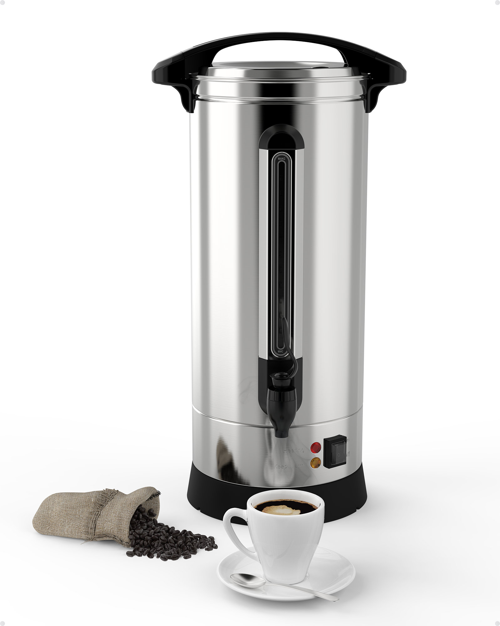 GarveeHome Coffee Urn, Large Capacity Double Wall Stainless Steel Hot ...