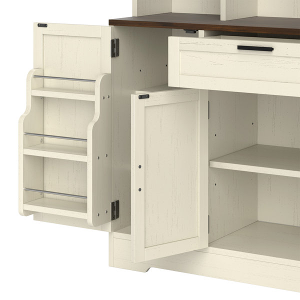 August Grove® Dasheem 67.7'' Kitchen Pantry With Power Outlet, Storage ...