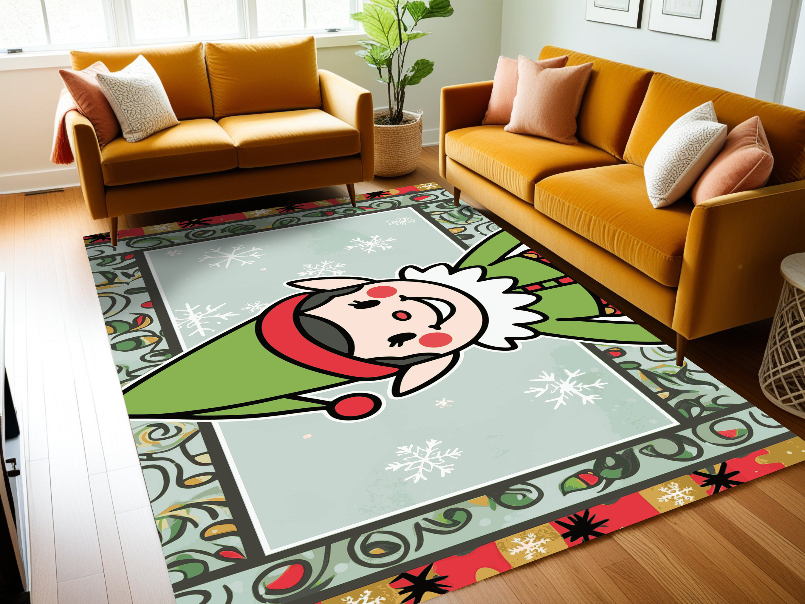 The Holiday Aisle® Washable Christmas Winter Holiday Rug - Wayfair Canada